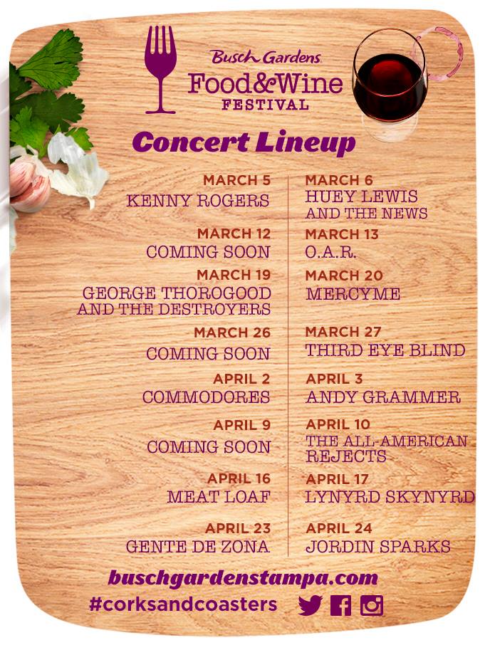 Unveiling the Busch Gardens Food and Wine Festival Concert Lineup: A ...