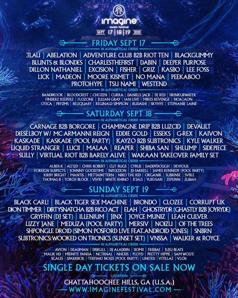 Imagine Festival Daily Lineup